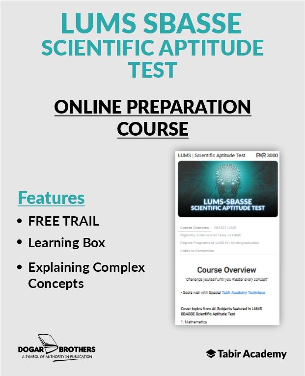 LUMS SBASSE Scientific Aptitude Test Preparation Course - Dogar Books